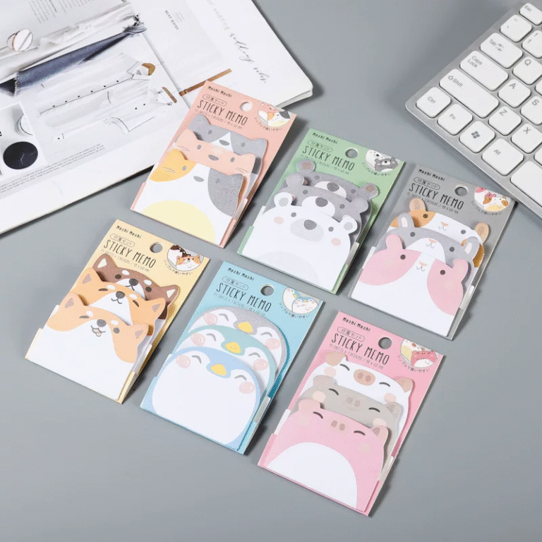 Cute Cartoon Sticky Notes - Stationery Pouch